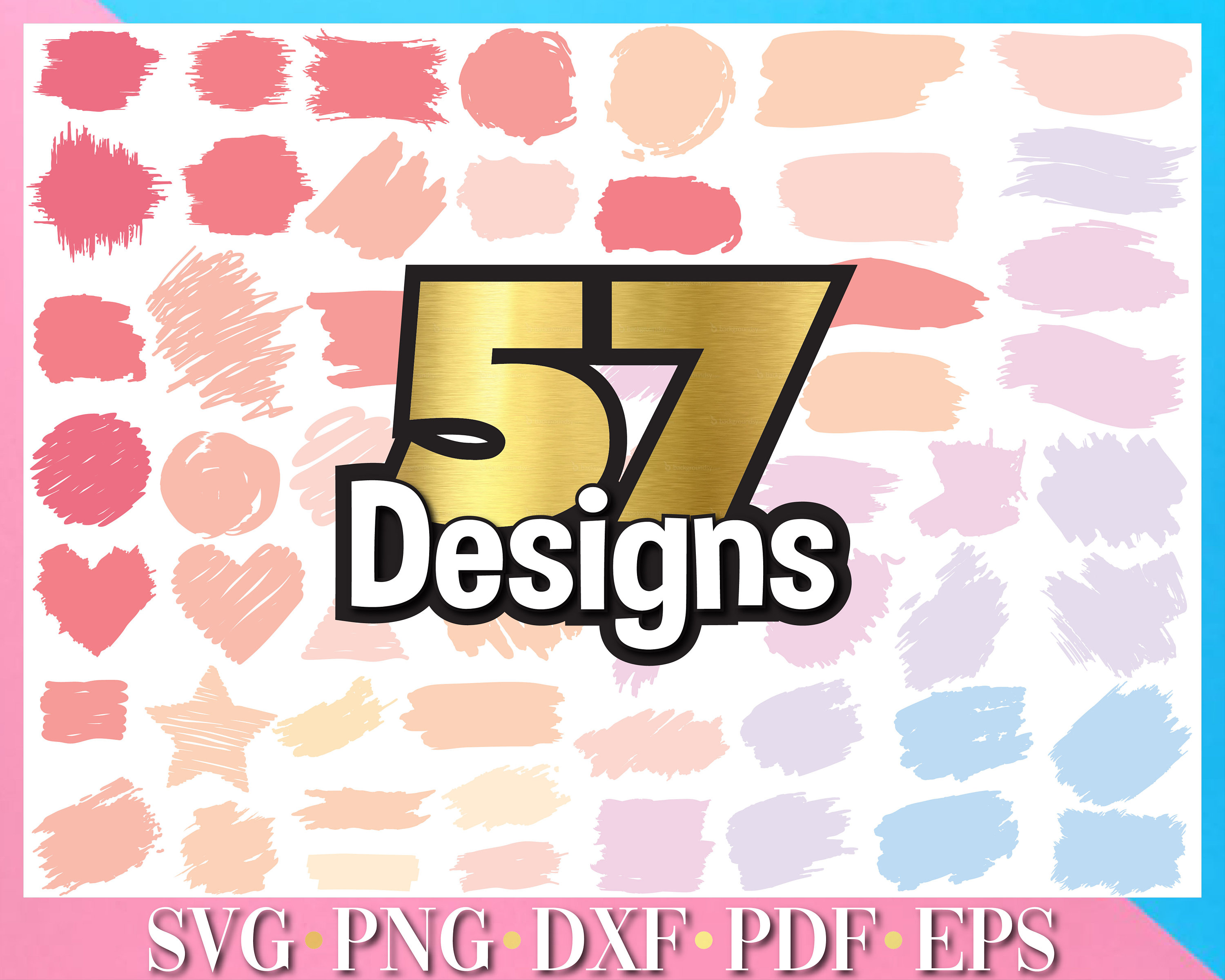 Paint Brush Strokes Svg Keychain Svg Keychain Bundle Svg - Etsy