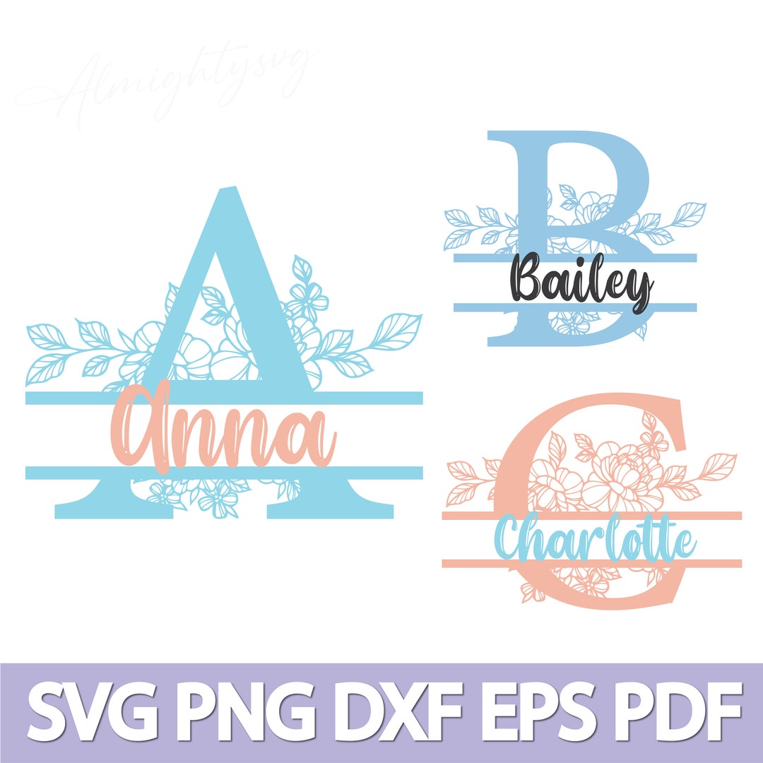 Split Monogram SVG | Monogram Font SVG | Monogram Svg | Svg Fonts ...