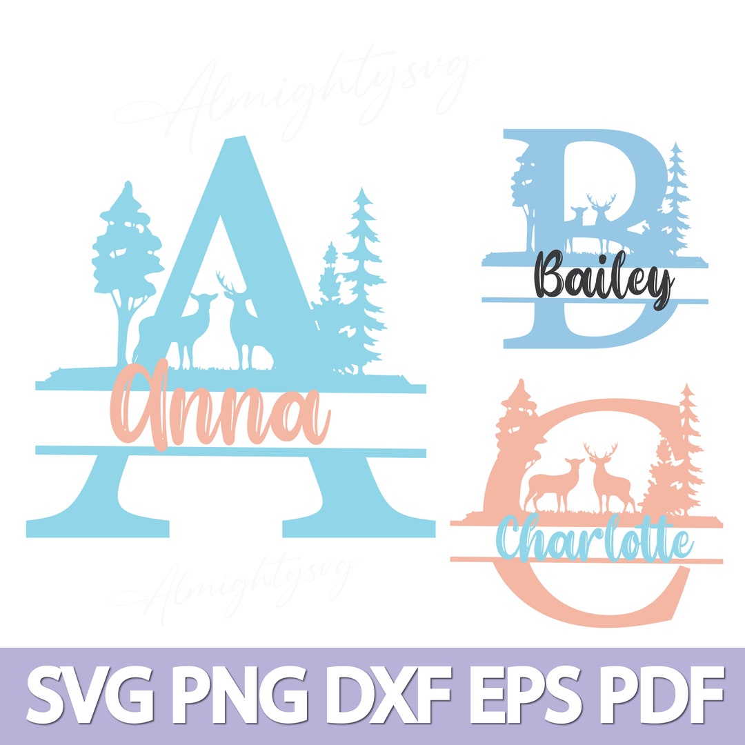 Split Monogram SVG | Monogram Font SVG | Monogram Svg | Svg Fonts ...