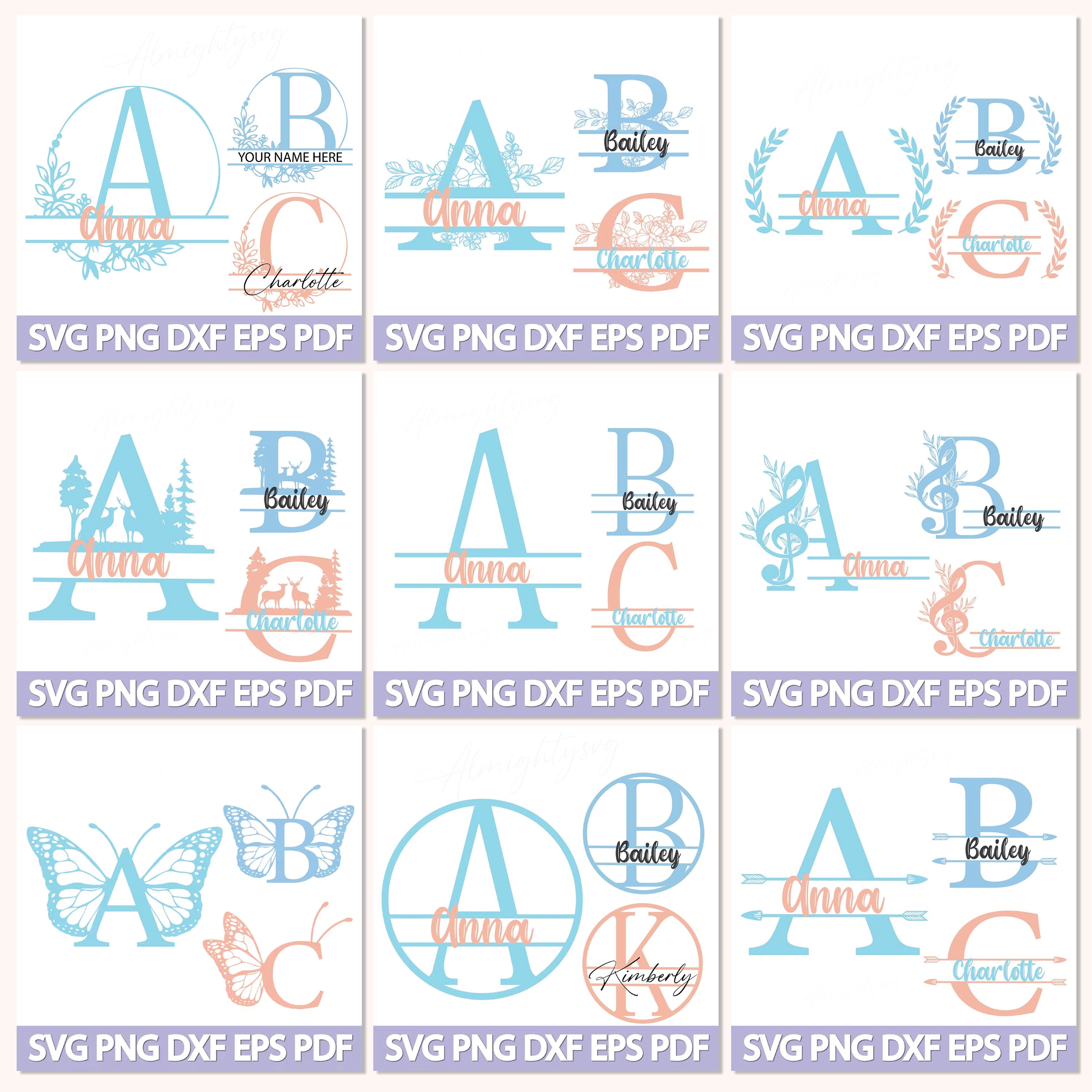 Monogram SVG Bundle, 120 Fonts, Alphabets (digital Download) - Etsy