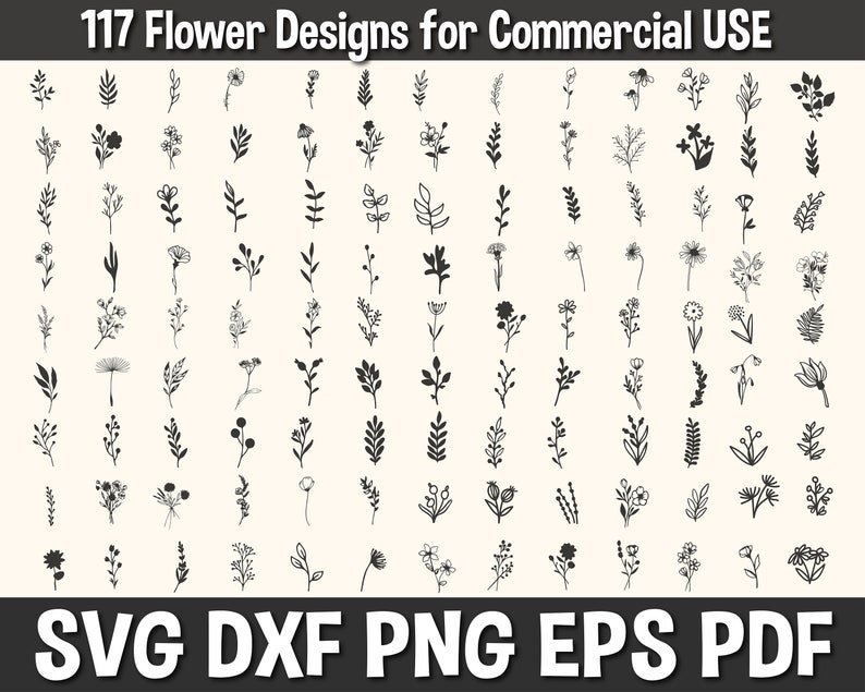 117 Botanical Svg Bundle | Floral Svg | Flower Svg Svg Files for Cricut ...