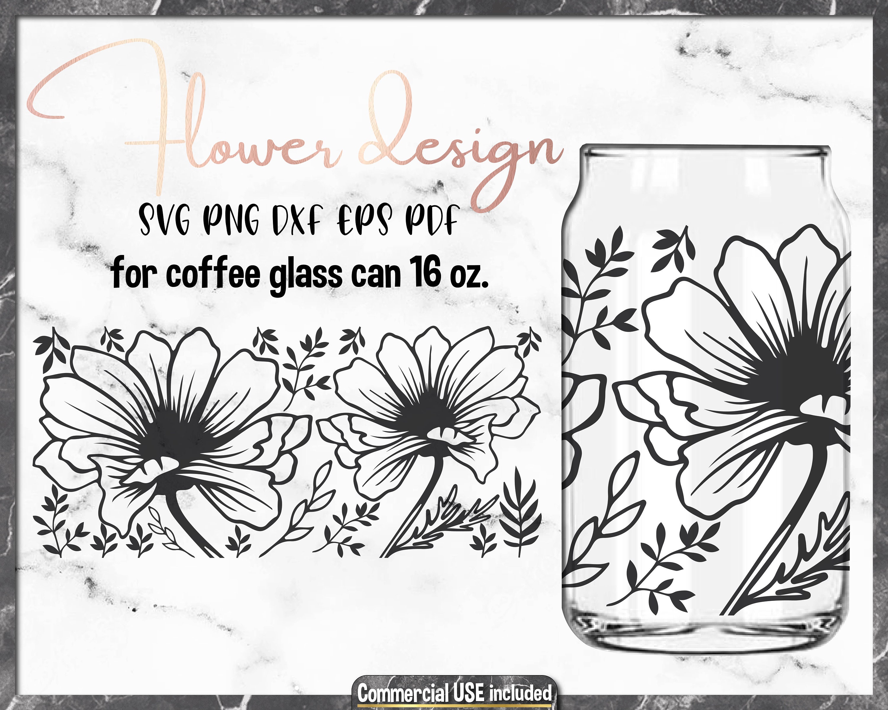 Coffee Glass Wrap Svg, Can Glass Wrap Svg, 16oz Glass Can Svg, Coffee ...