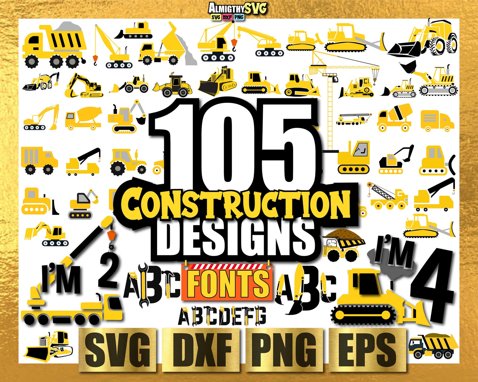 Construction Svg, Trucks Svg, Construction Bundle Svg, Digger Svg, Dump ...