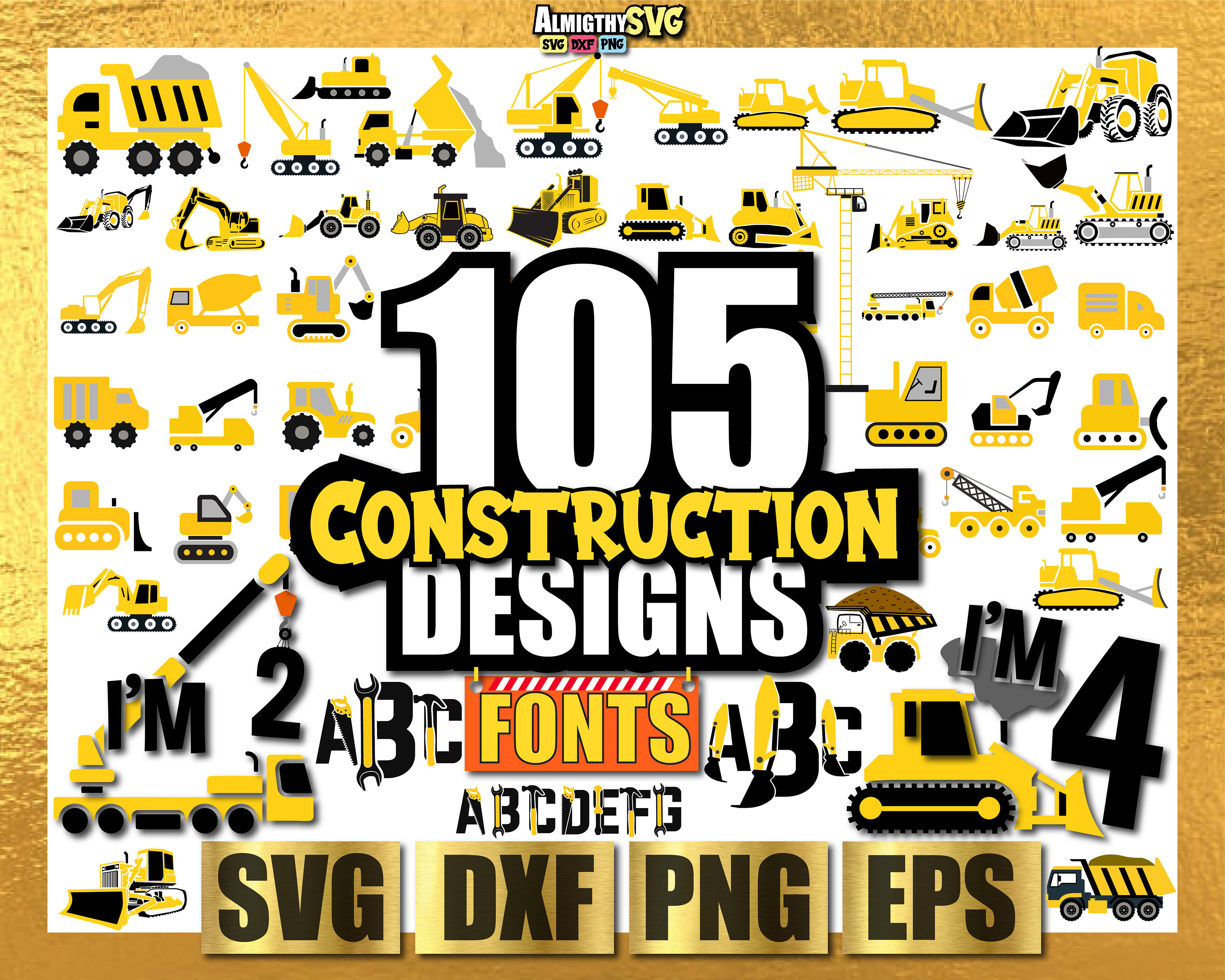 Construction Svg Trucks Svg Construction Bundle Svg Digger | Etsy Australia
