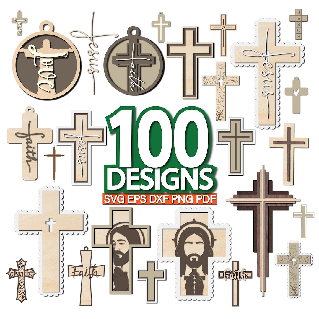 Bundle SVG croix pour découpe laser, conception d'ornement chrétien ...