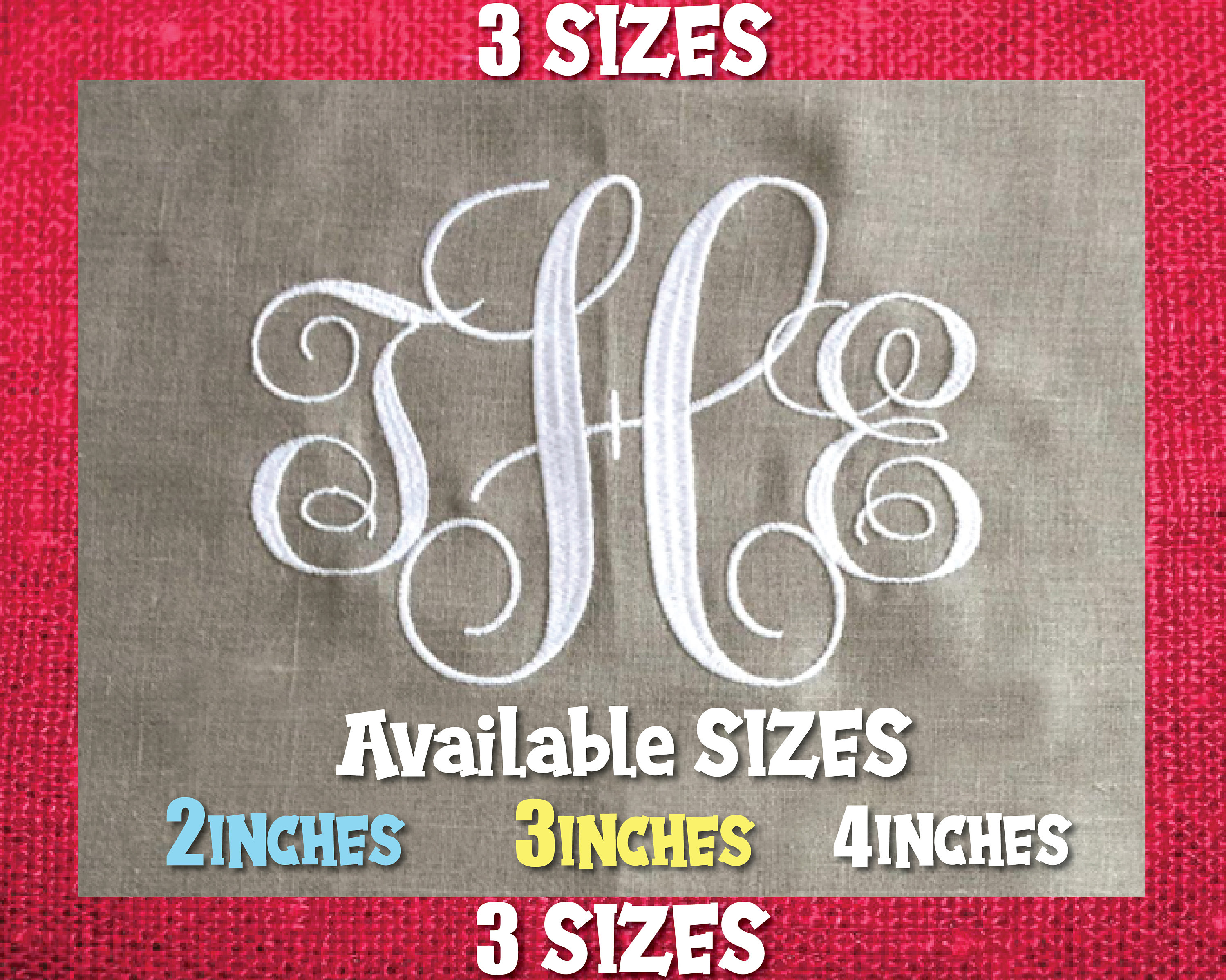 Embroidery Monogram Fonts Bx BX Embroidery Fonts Bundle | Etsy UK