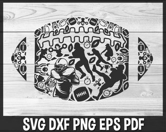 Football Players Sports Frame Cuttable Design SVG PNG DXF & - Etsy