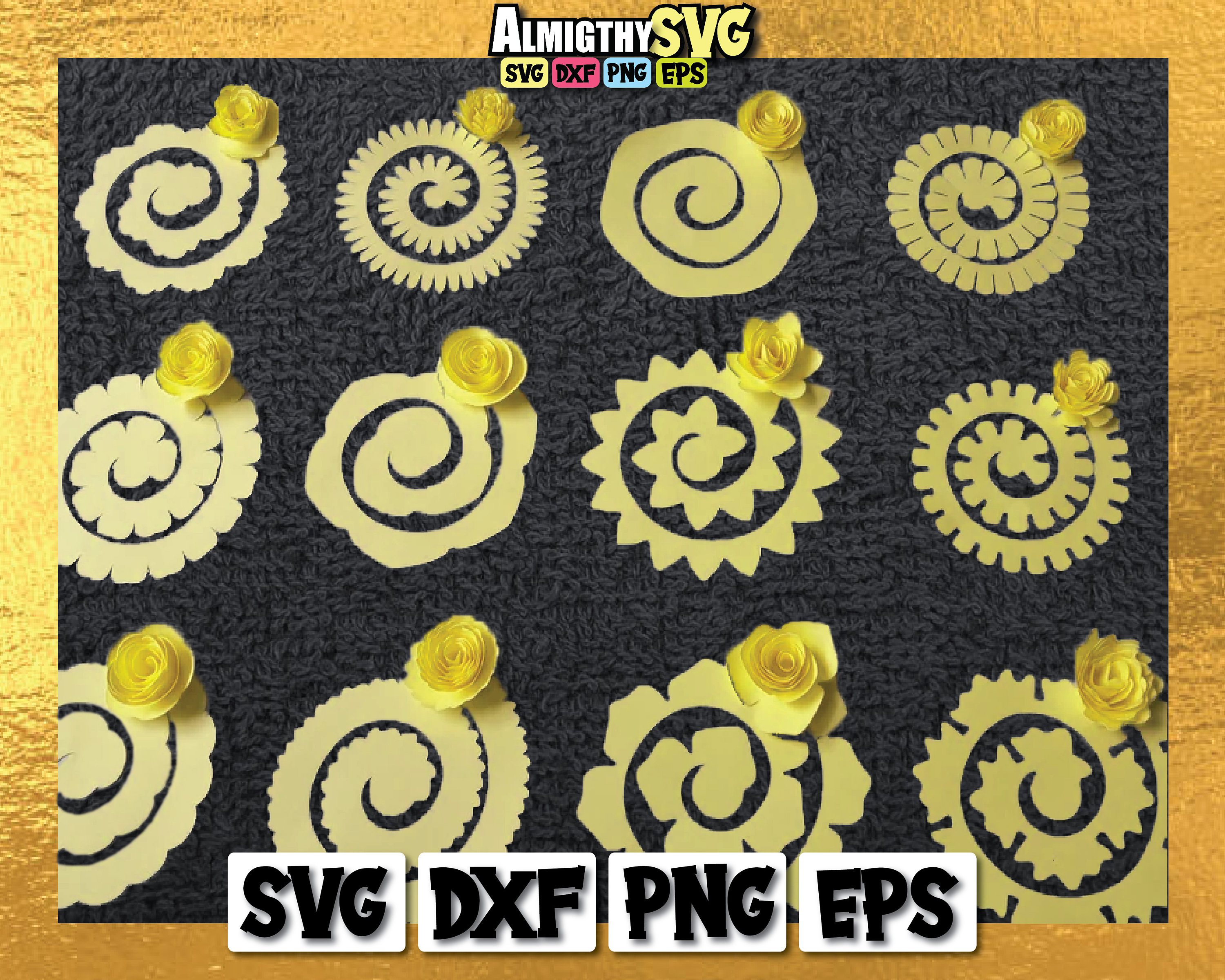 Rolled Flower Svg Paper Flower Svg Paper Flower Bundle Svg | Etsy