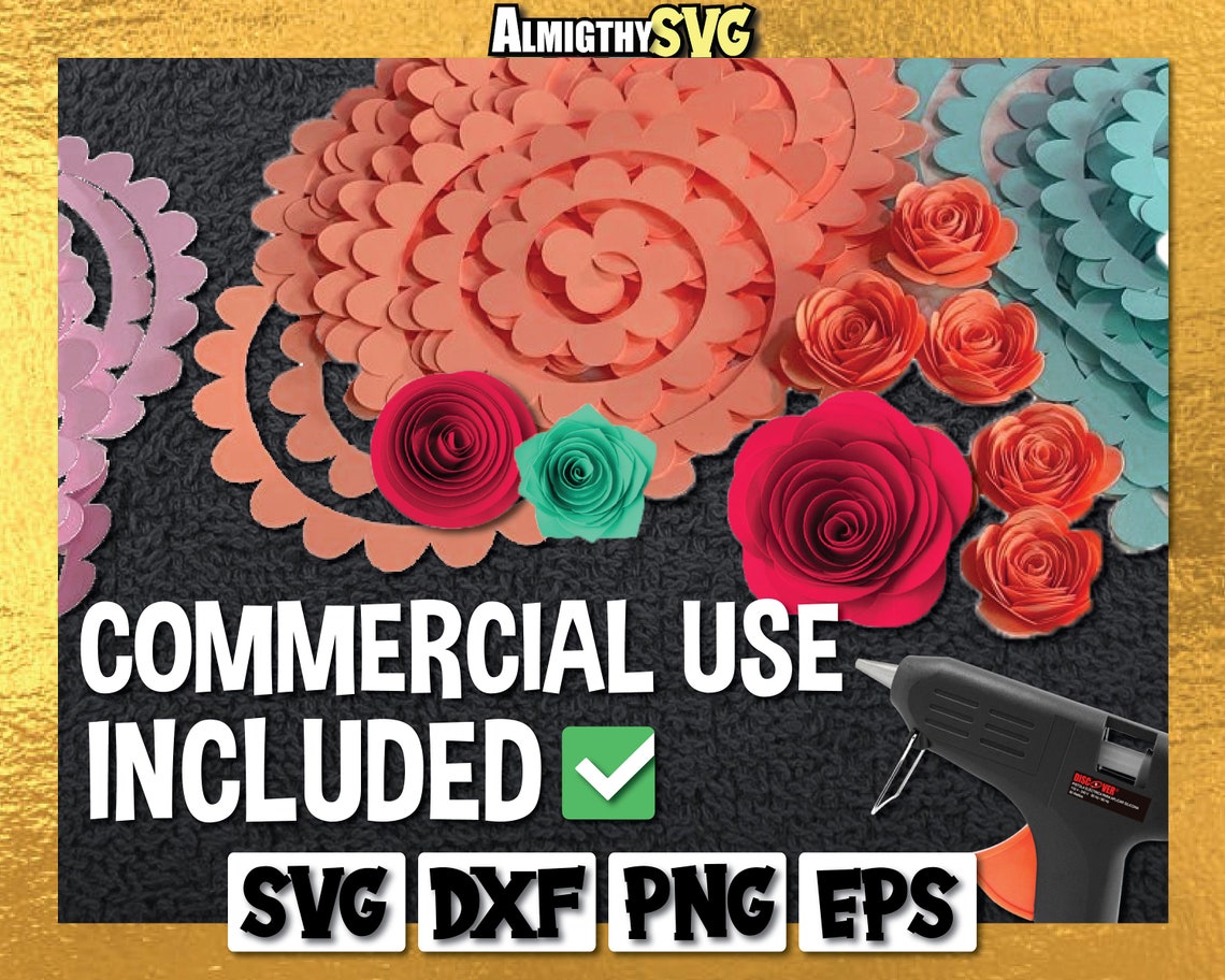 Rolled Flower Svg Paper Flower Svg Paper Flower Bundle Svg | Etsy