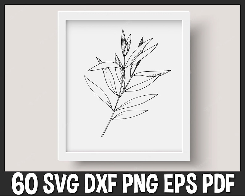 60 Leaves Svg | Greenery Svg | Branch Svg | Leaf Svg | Hand Drawn ...