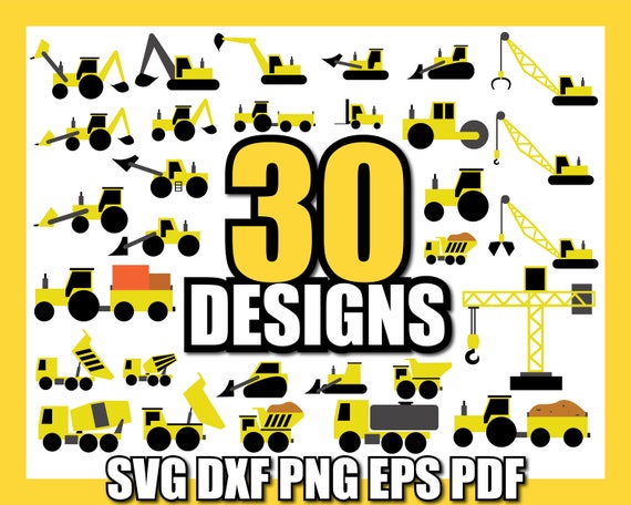 30 Construction Svg Trucks Svg Construction Bundle Svg - Etsy