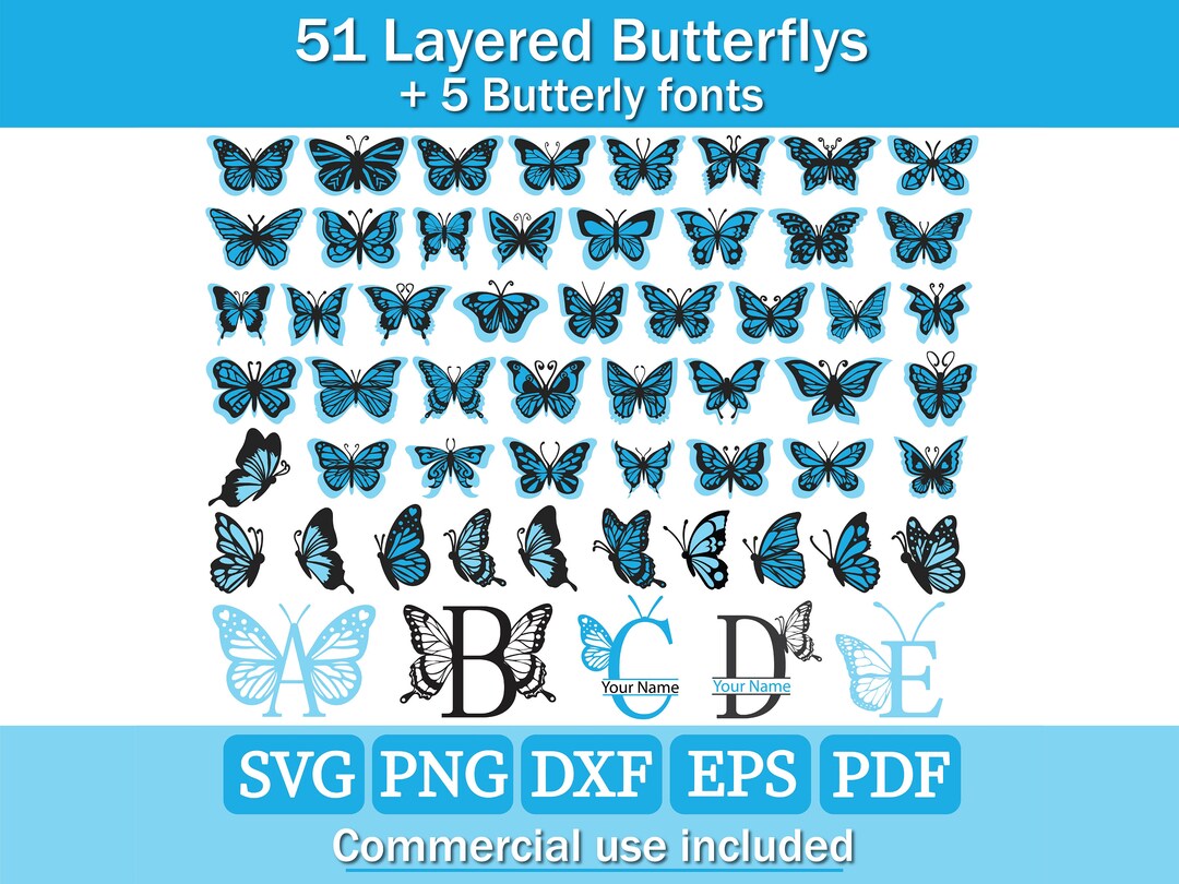 Butterfly SVG, 3D Butterfly Svg Files, Butterfly Bundle Svg, Butterfly ...