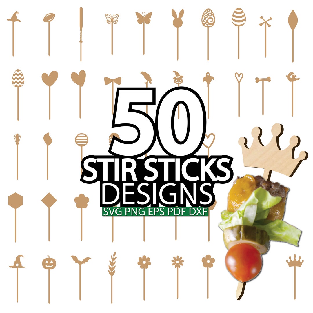 Food Stir Stick SVG, Stir Stick Bundle SVG, Cake Topper Svg, Stir Stick ...