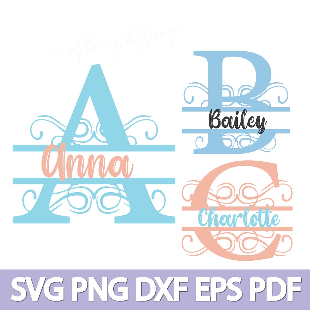 Split Monogram SVG | Monogram Font SVG | Monogram Svg | Svg Fonts ...