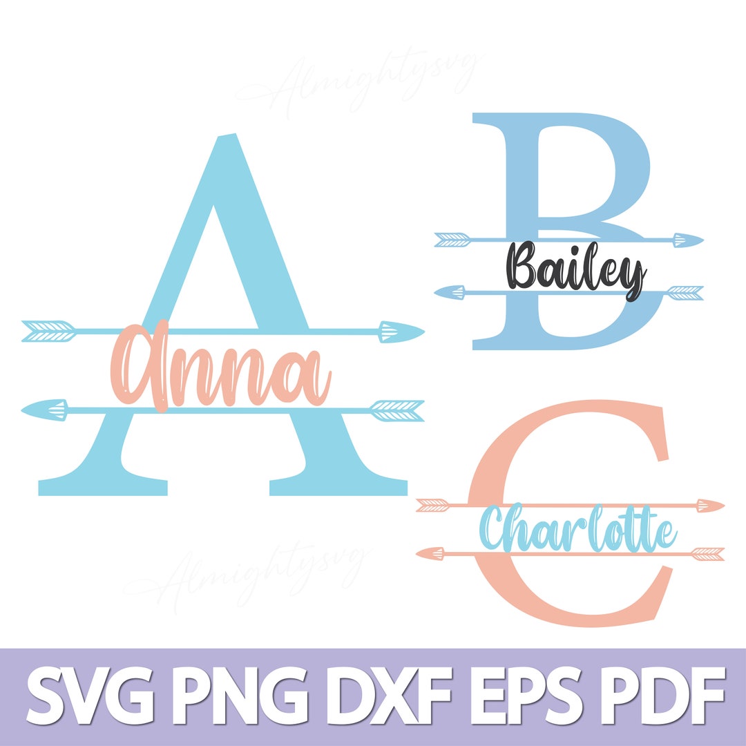 Split Monogram SVG | Monogram Font SVG | Monogram Svg | Svg Fonts ...