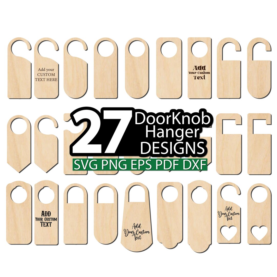 Door Knob Hanger Laser Cut SVG Bundle, Door Knob Design Svg Laser Cut ...