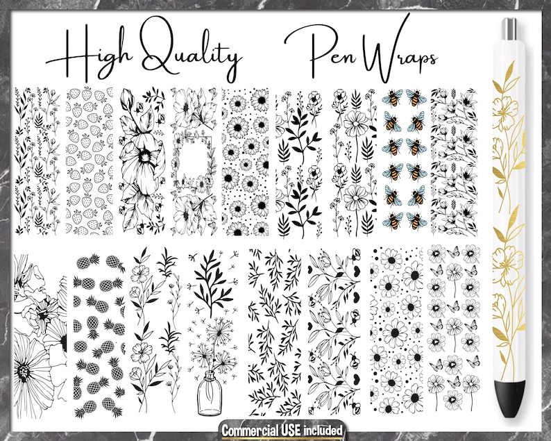 Pen Wrap SVG, Glitter Pen Wraps Svg, Pen Wrap Bundle Svg, Epoxy Glitter ...