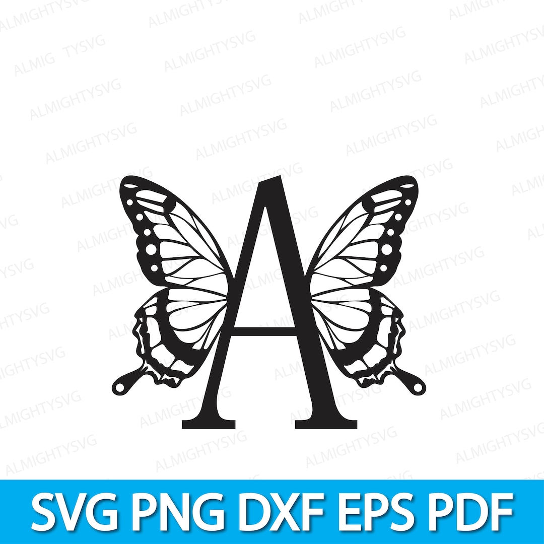 Butterfly Monogram SVG Monogram Font SVG | Monogram SVG | Butterfly Svg ...