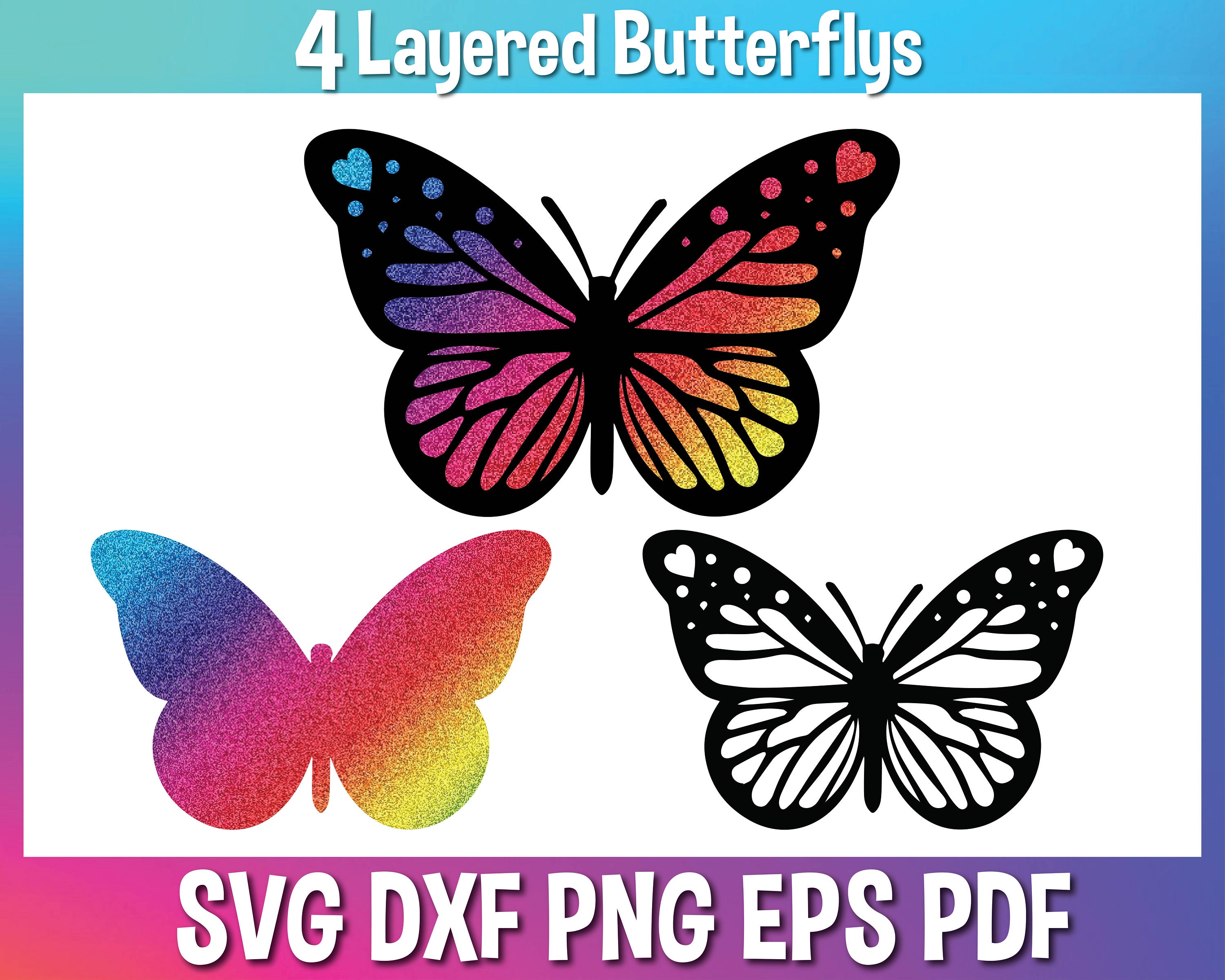 Butterfly SVG, 3D Butterfly Svg, Butterfly Bundle Svg, Butterfly ...