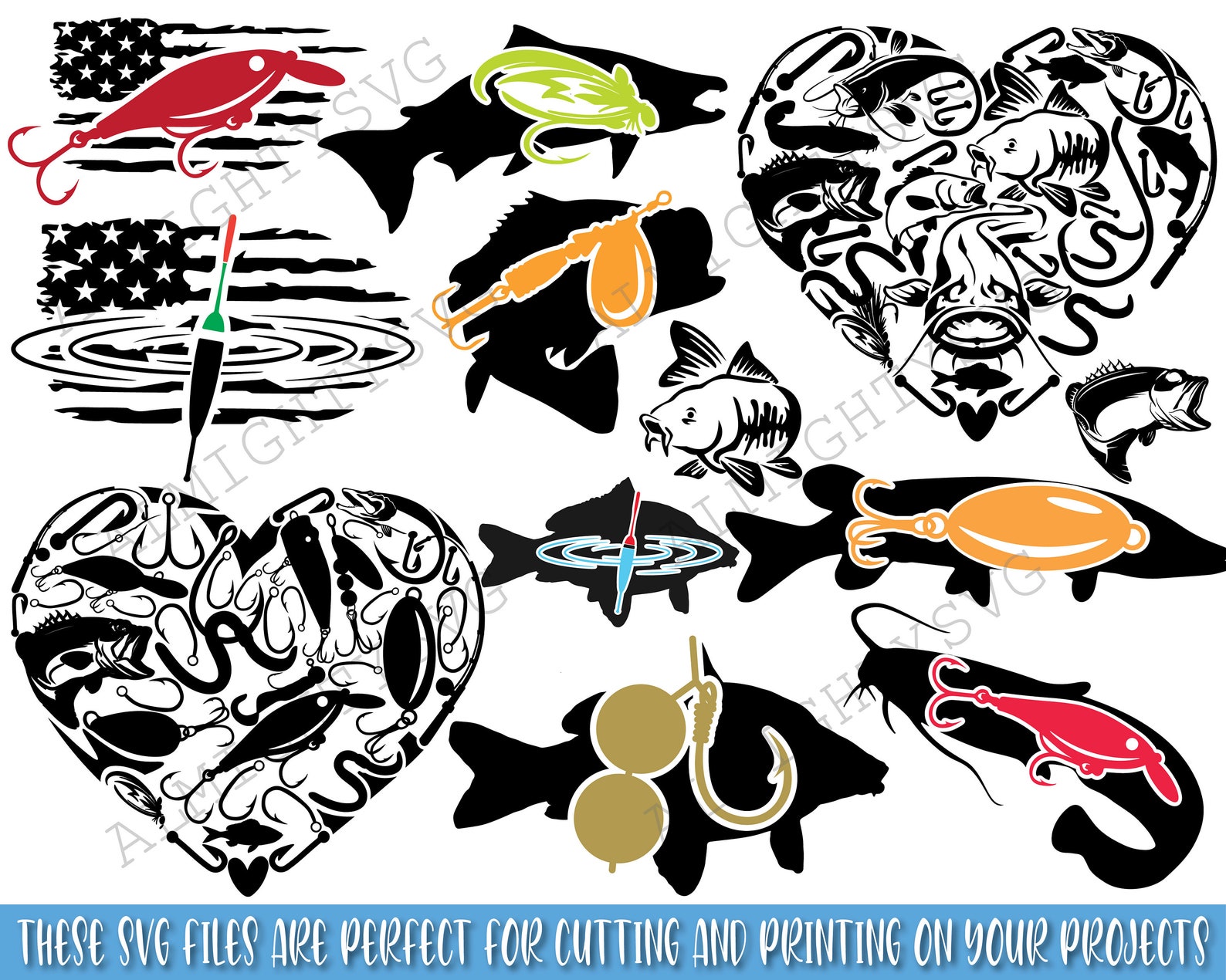 Fishing Bundle SVG, Fishing SVG, Fish Svg, Fisherman Svg, Fishing Pole ...