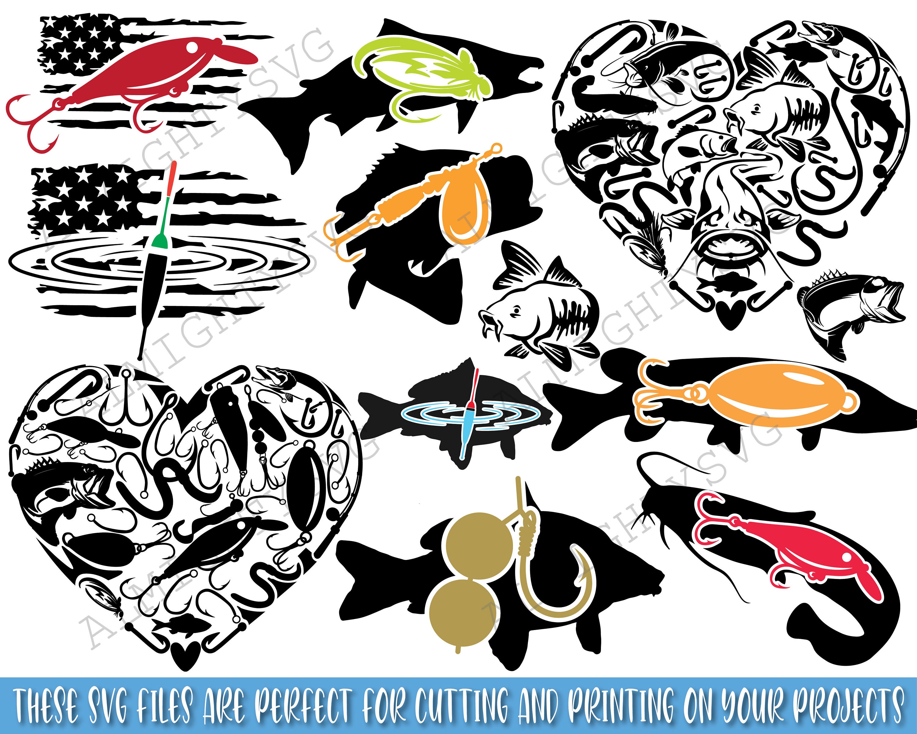 Fishing Bundle SVG, Fishing SVG, Fish Svg, Fisherman Svg, Fishing Pole ...