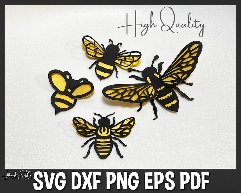 Bee Svg 3d Bee Svg Layered Bee Svg Bee Svg Template for - Etsy