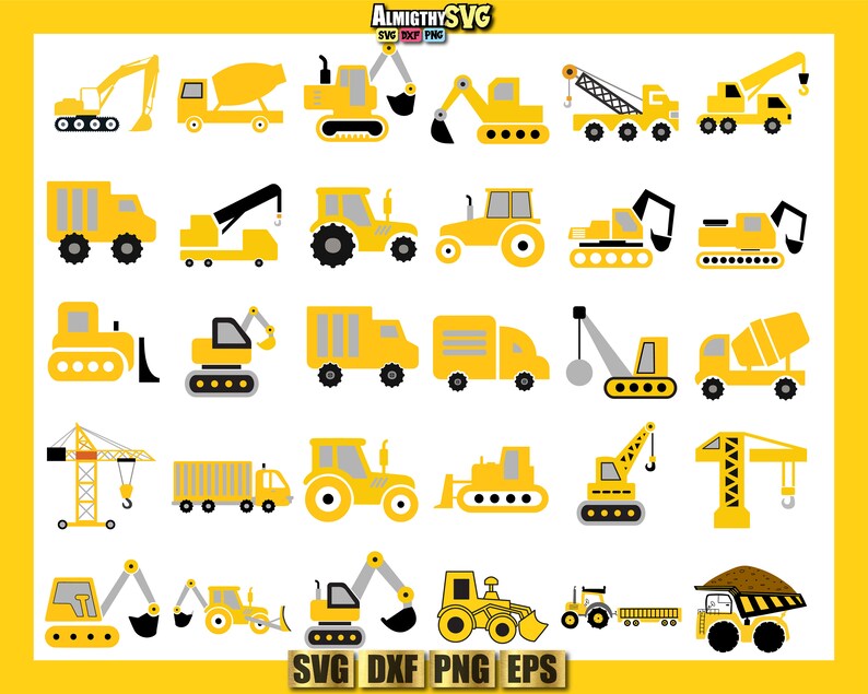 Construction Svg, Trucks Svg, Construction Bundle Svg, Digger Svg, Dump ...