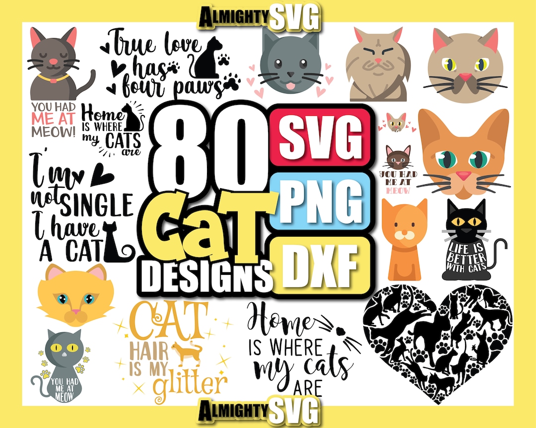 Cat Svg, Cat Bundle Svg, Svg Files for Cricut Silhouette Studio - Etsy