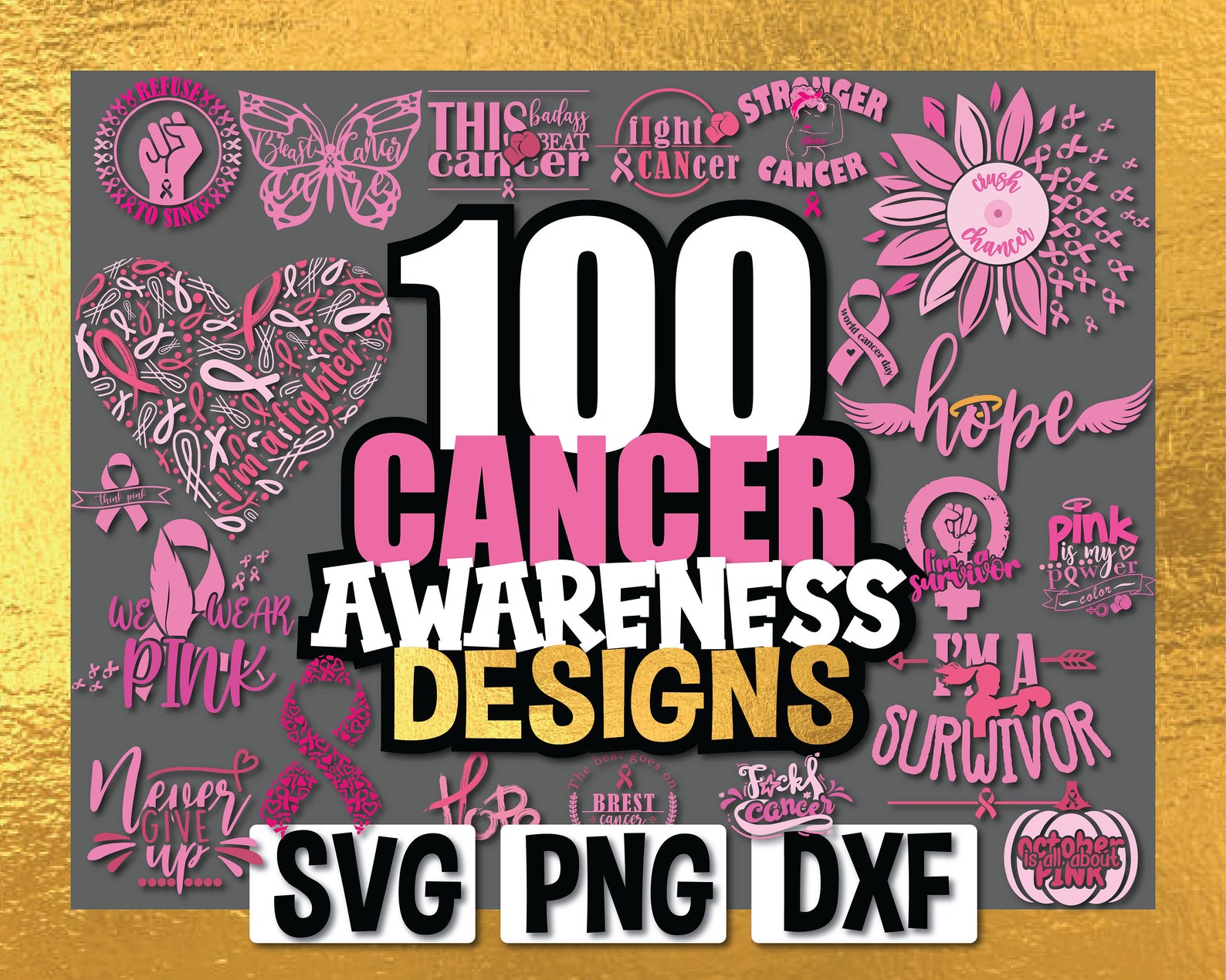 Breast Cancer SVG Cancer Awareness Svg Files for Cricut - Etsy