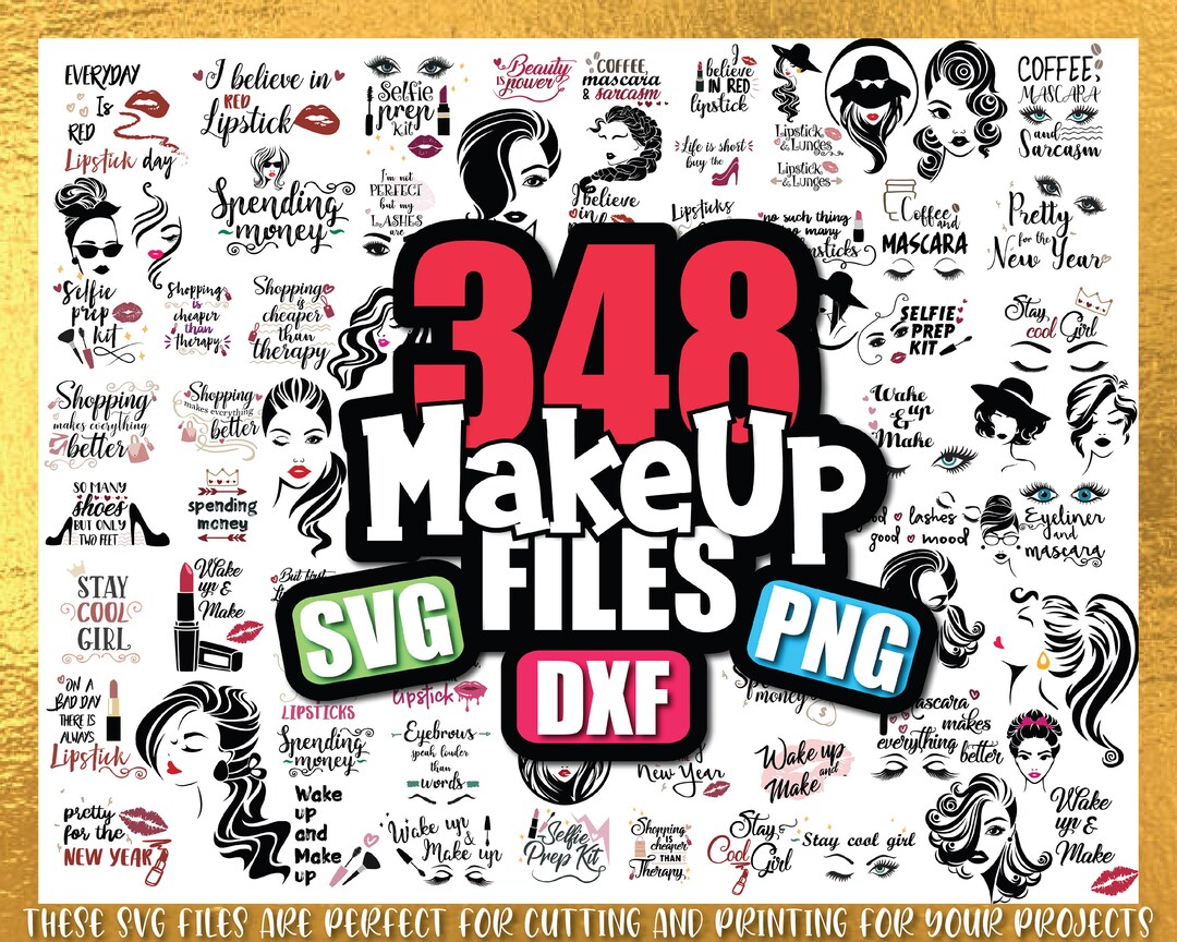 Makeup Svg, Makeup Bundle Svg, Eyelashes SVG, Lipstick Svg, Eye Svg ...