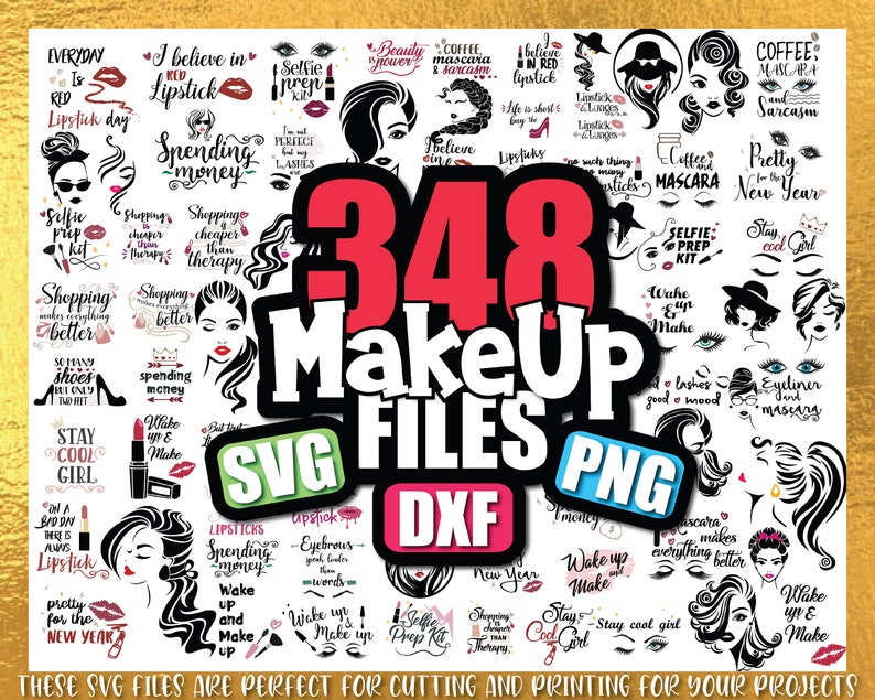 Makeup Svg Makeup Bundle Svg Eyelashes SVG Lipstick Svg - Etsy