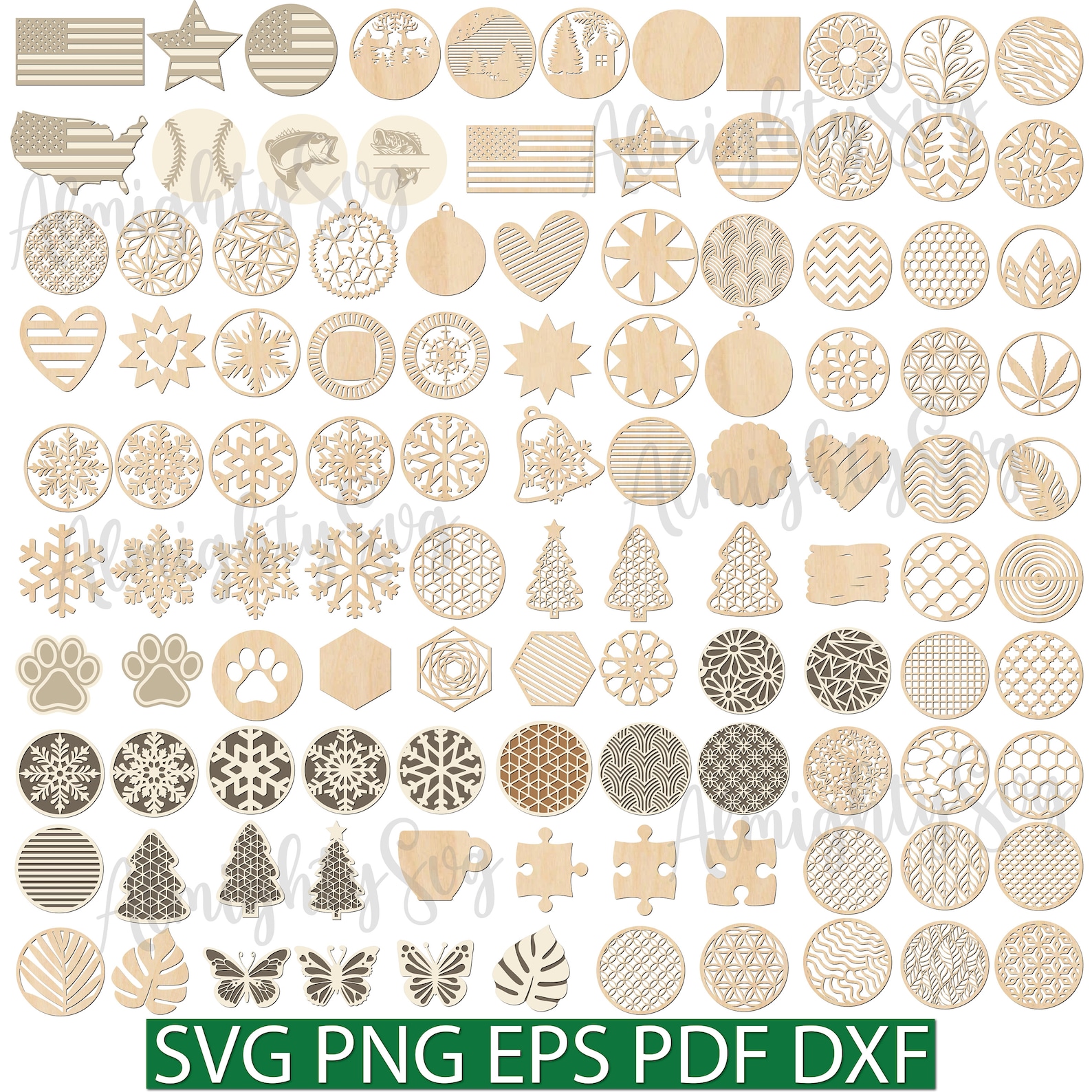 Coasters Laser Cut SVG Bundle, Coasters SVG Laser Cut File, Vector ...