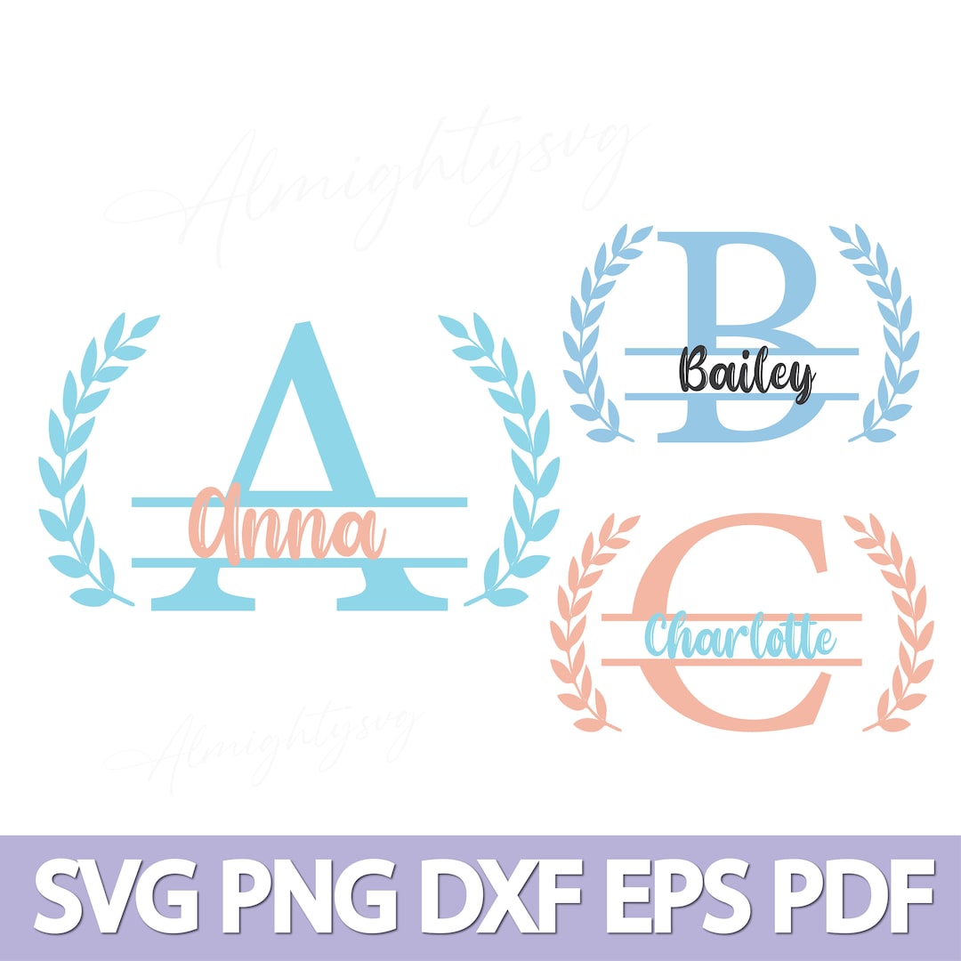 Split Monogram SVG Monogram Font SVG Monogram Svg Svg - Etsy