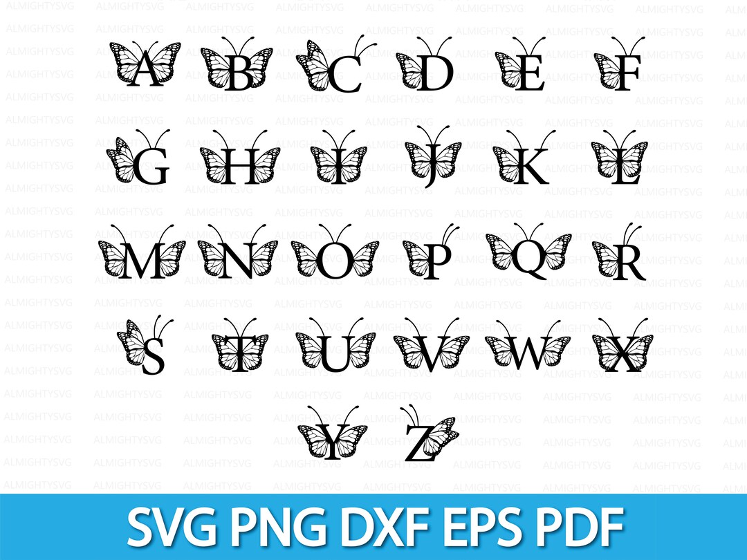 Butterfly Monogram SVG | Monogram Font SVG | Monogram Svg | Svg Fonts ...