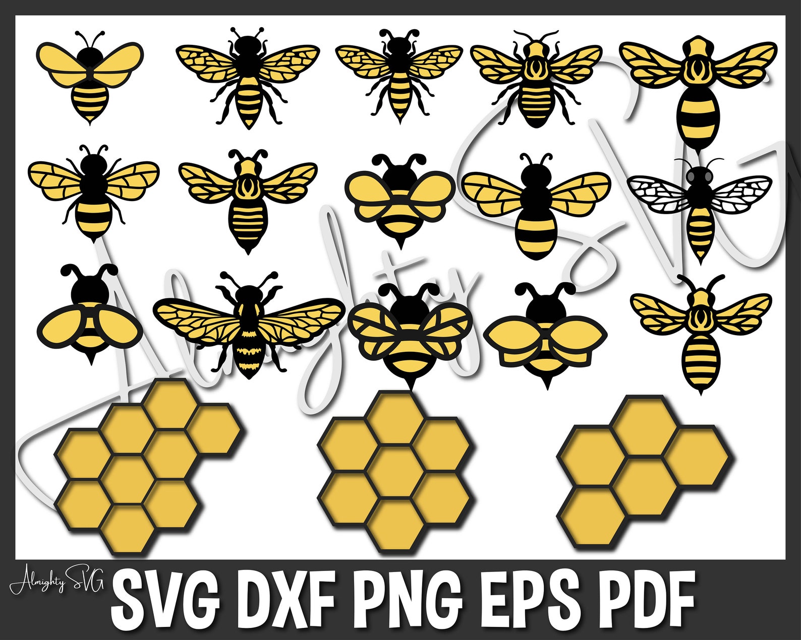 Bee Svg 3d Bee Svg Layered Bee Svg Bee Svg Template for - Etsy