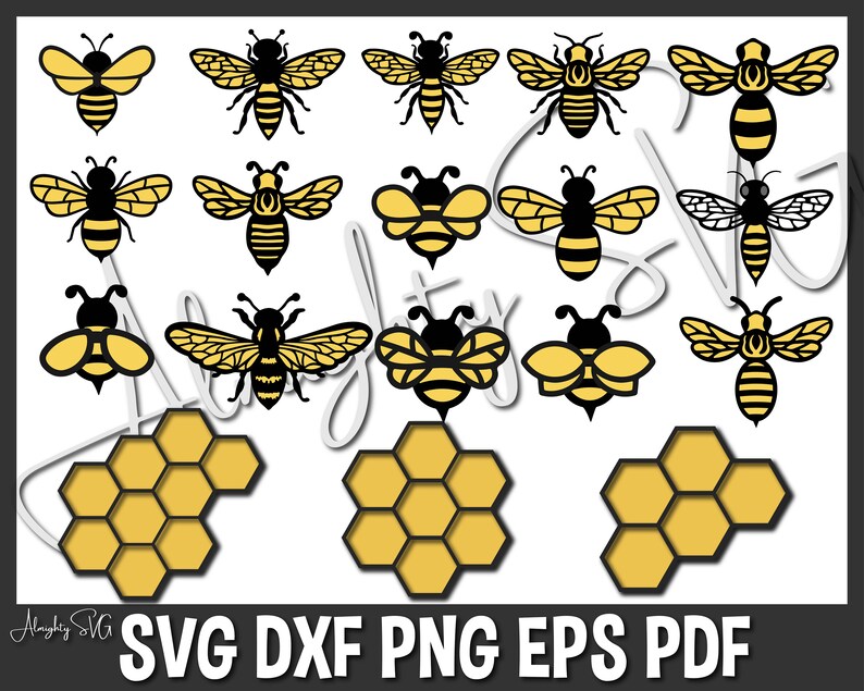 Bee Svg 3d Bee Svg Layered Bee Svg Bee Svg Template for - Etsy