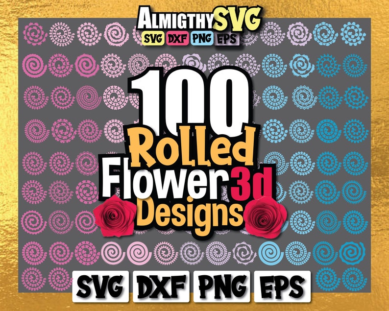 Rolled Flower Svg Paper Flower Svg Paper Flower Bundle Svg | Etsy