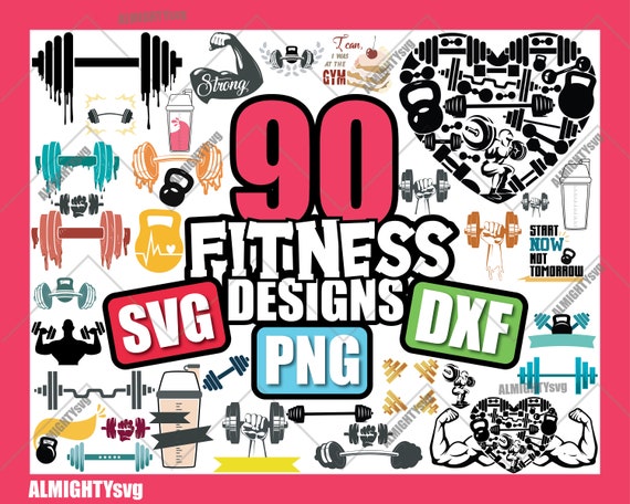 Barbell Bundle Svg GYM SVG Fitness Svg Dumbell Svg - Etsy