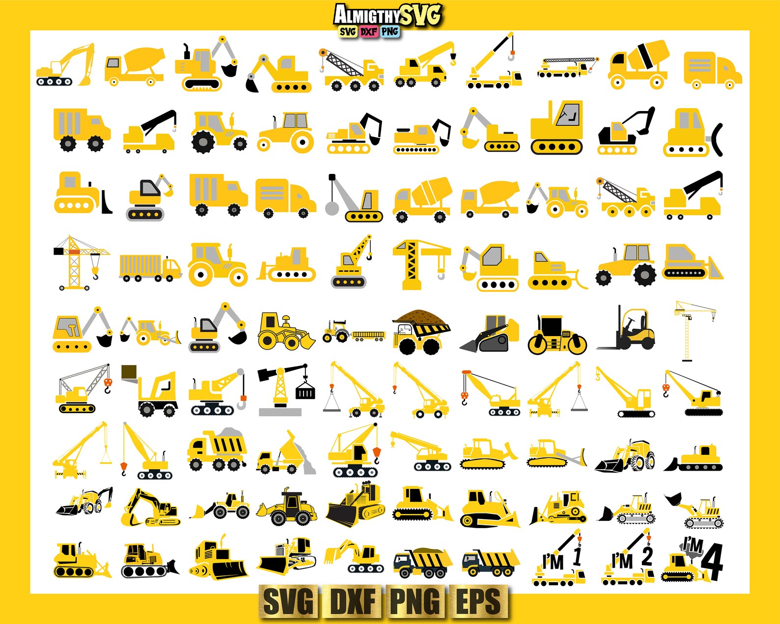 Construction Svg, Trucks Svg, Construction Bundle Svg, Digger Svg, Dump ...
