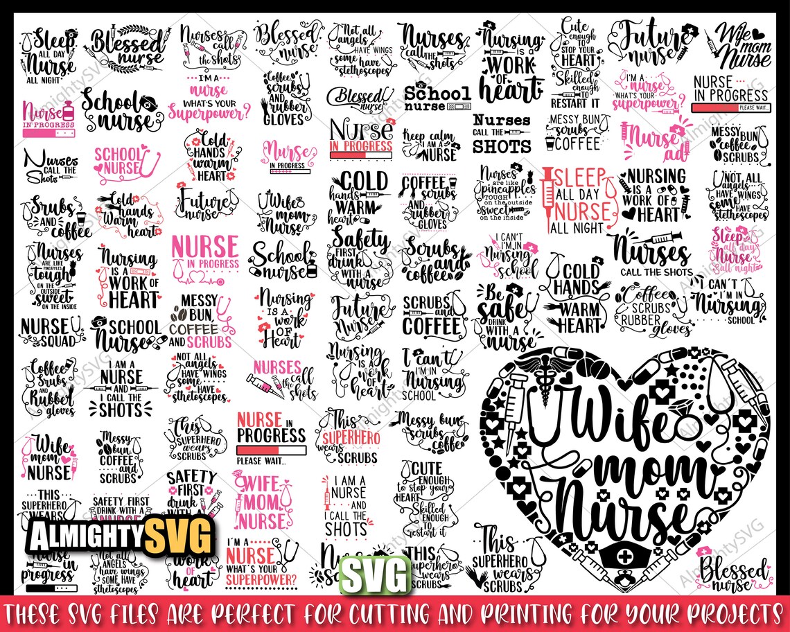 Nurse Svg Nurse Bundle Svg Nursing Svg Stethoscope Svg Cut | Etsy UK
