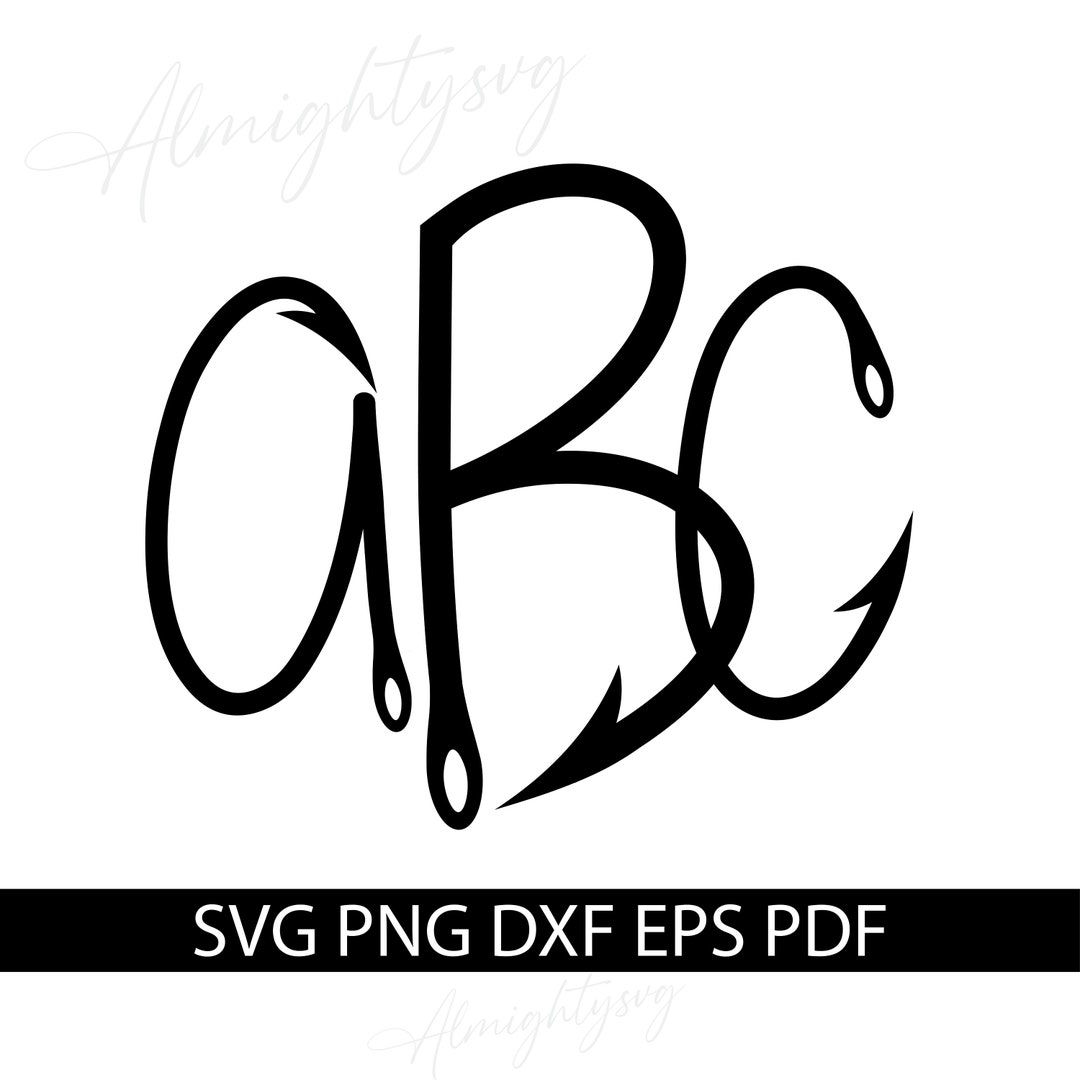 Fishing Monogram Svg, Fishing Font Svg, Fishing SVG, Egraving, Fishing Font Svg Cut Files for ...