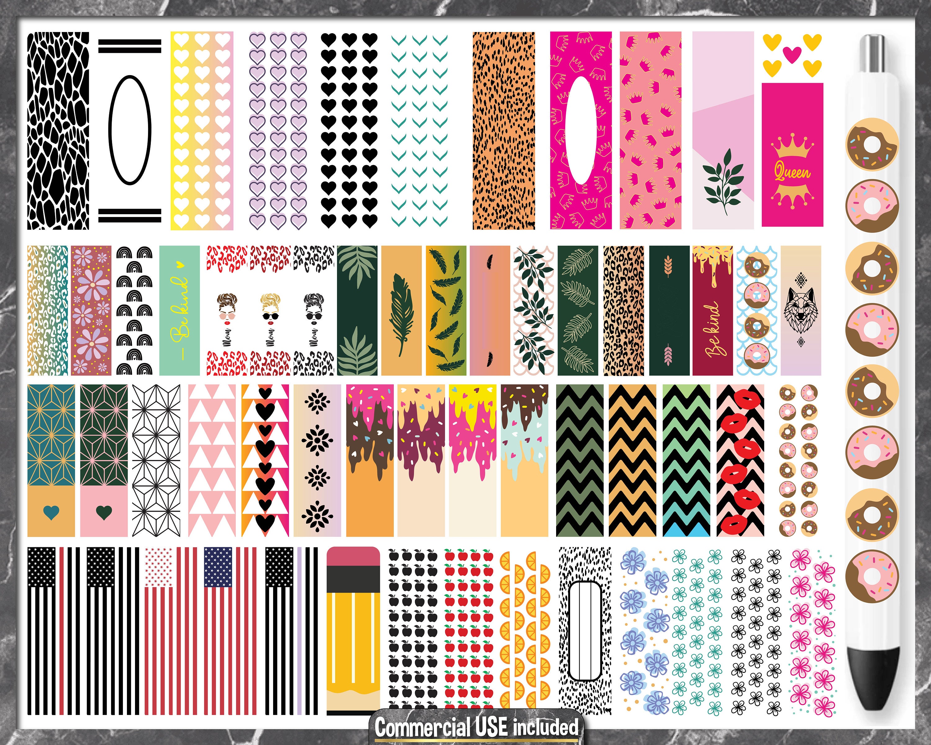 Pen Wrap SVG Glitter Pen Wraps Svg Pen Wrap Bundle Svg - Etsy Australia