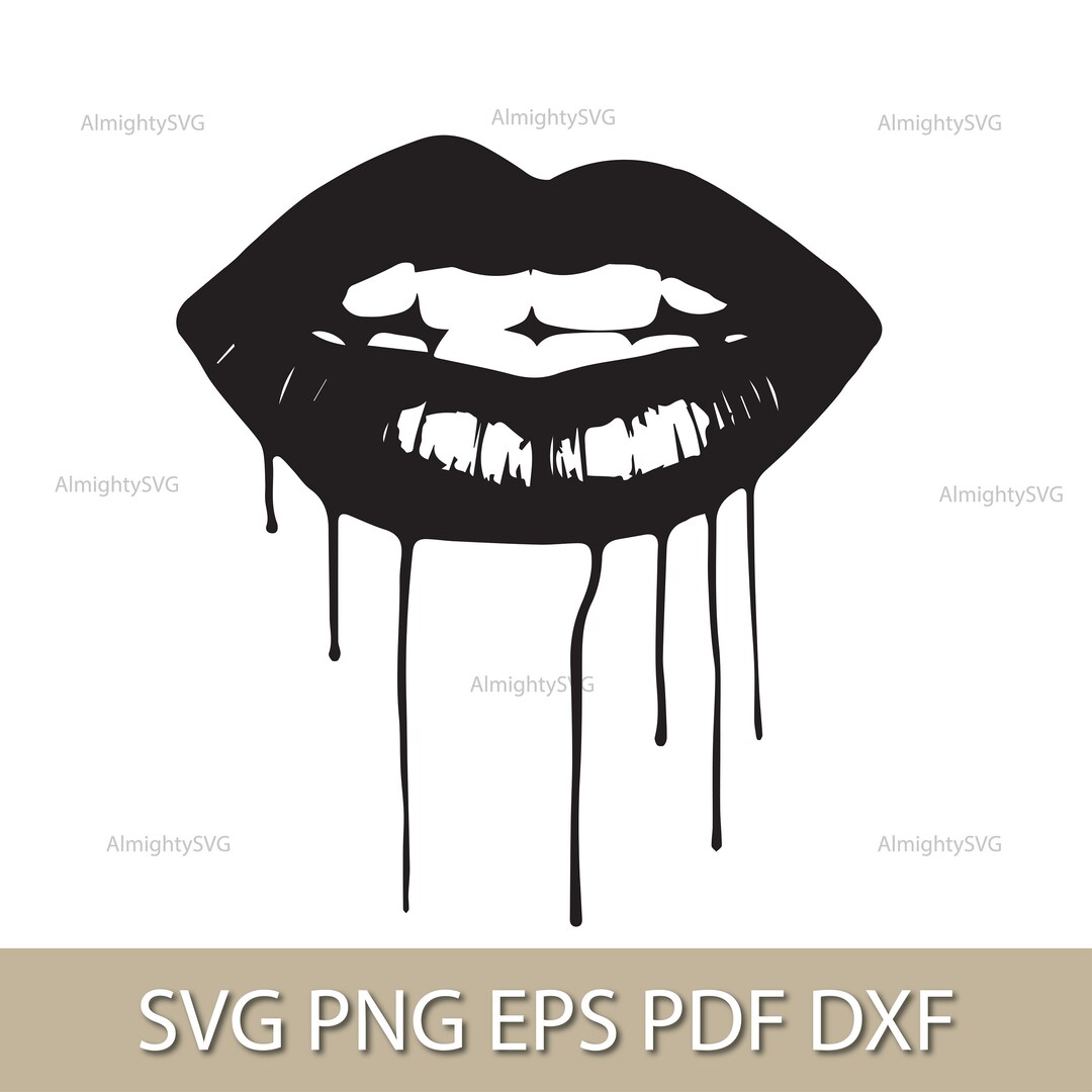 Lips Svg, Dripping Lips Svg, Makeup SVG File, Lips Svg Files, Woman Svg ...