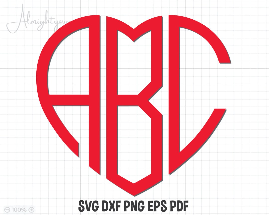 Heart Monogram Font SVG, Valentines Day Svg, Heart Font, SVG Fonts ...