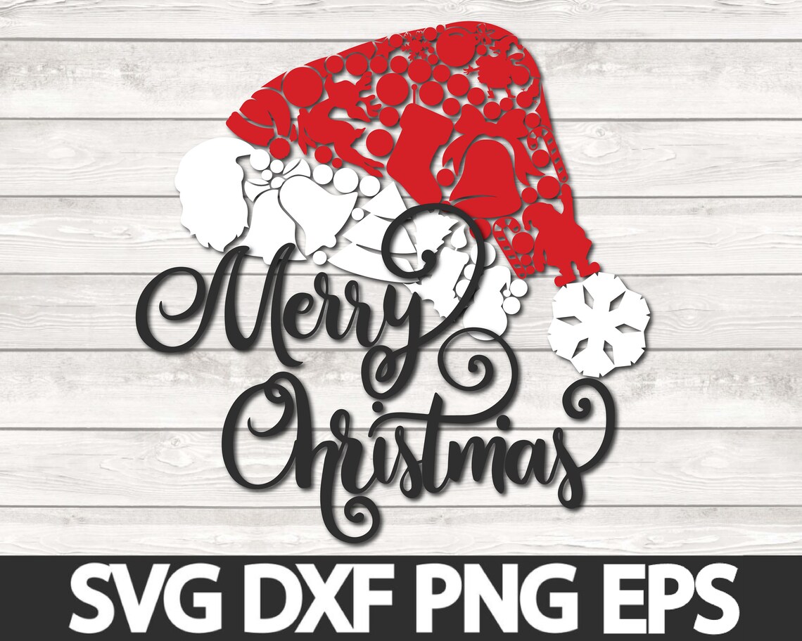 Merry Christmas Svg Christmas Svg Santa Hat SVG Santa Hats - Etsy