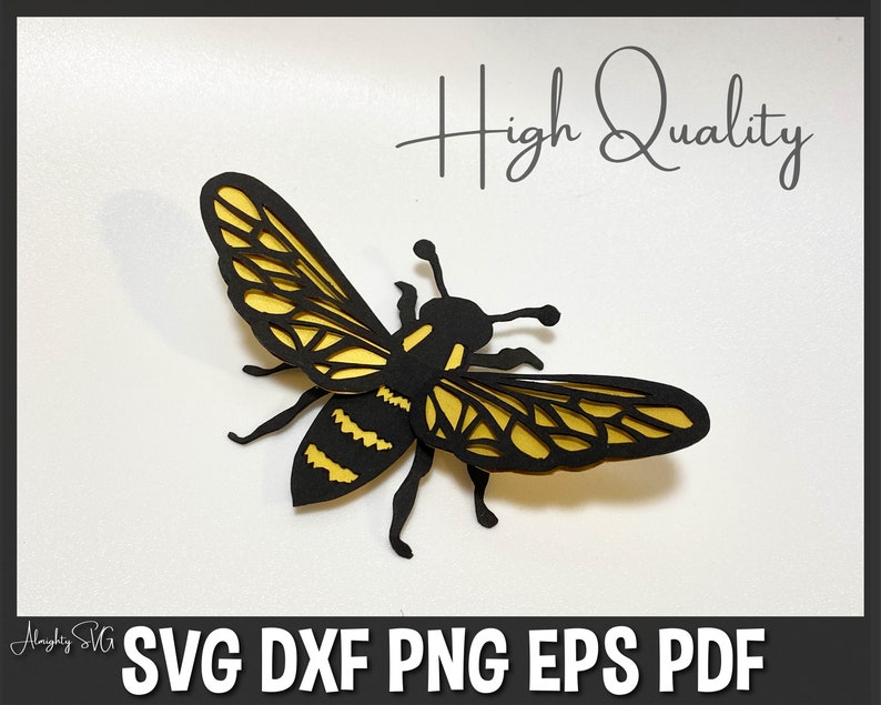 Bee Svg 3d Bee Svg Layered Bee Svg Bee Svg Template for - Etsy