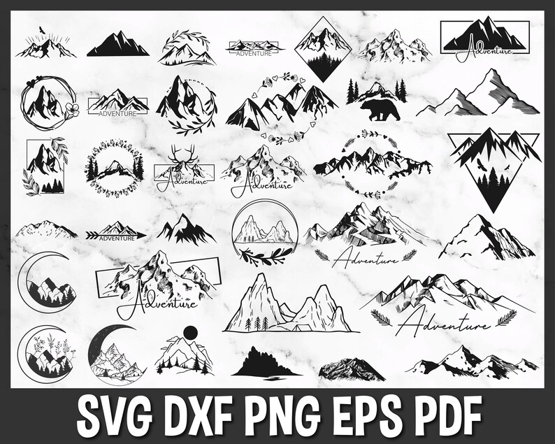 Mountains SVG, Mountain Bundle Svg, Forest Svg, Adventure Svg, Outdoor ...