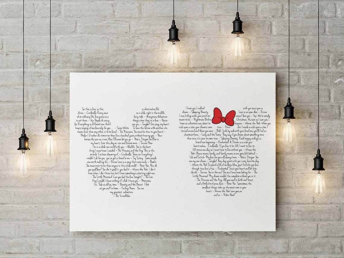DISNEY LOVE QUOTES Disney Wall Art Disney Christmas Gift | Etsy