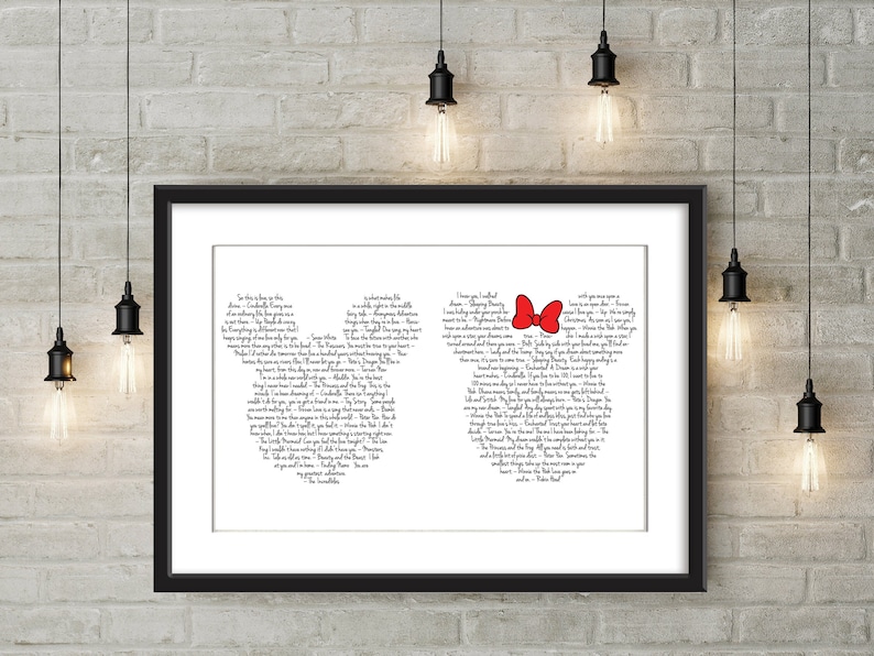DISNEY LOVE QUOTES Disney Wall Art Disney Christmas Gift | Etsy