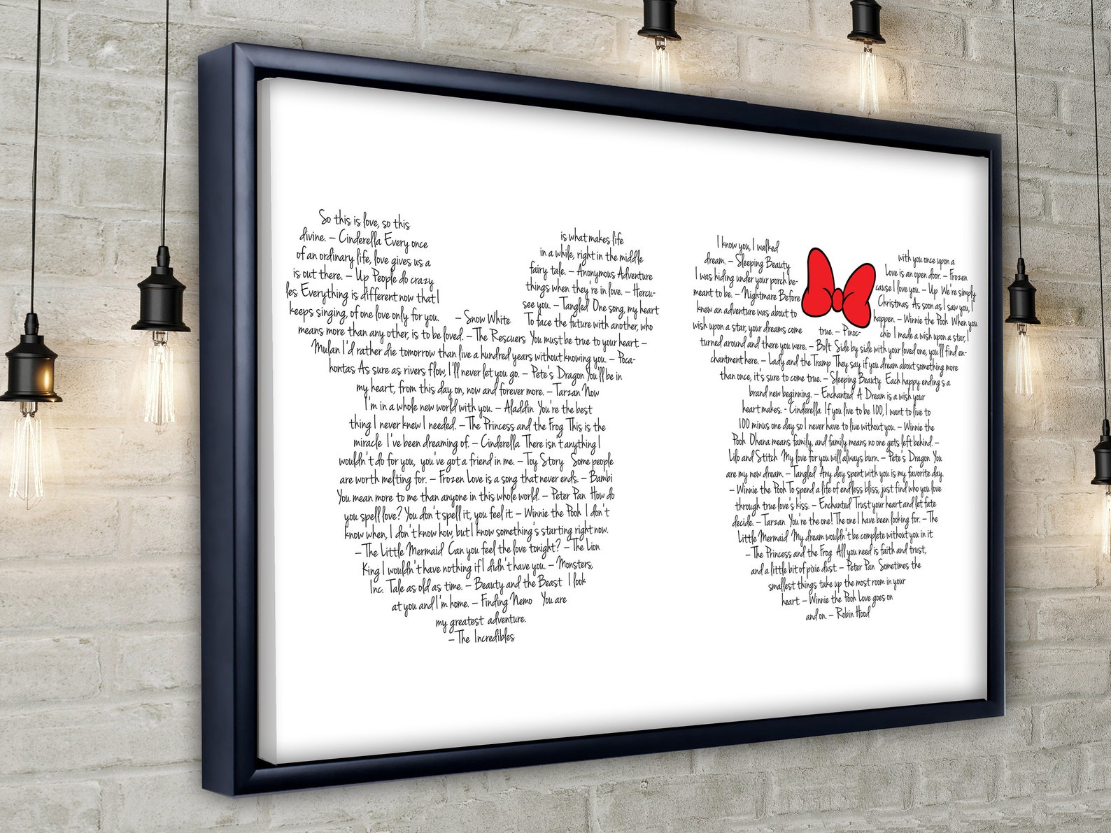 DISNEY LOVE QUOTES Disney Wall Art Disney Christmas Gift | Etsy